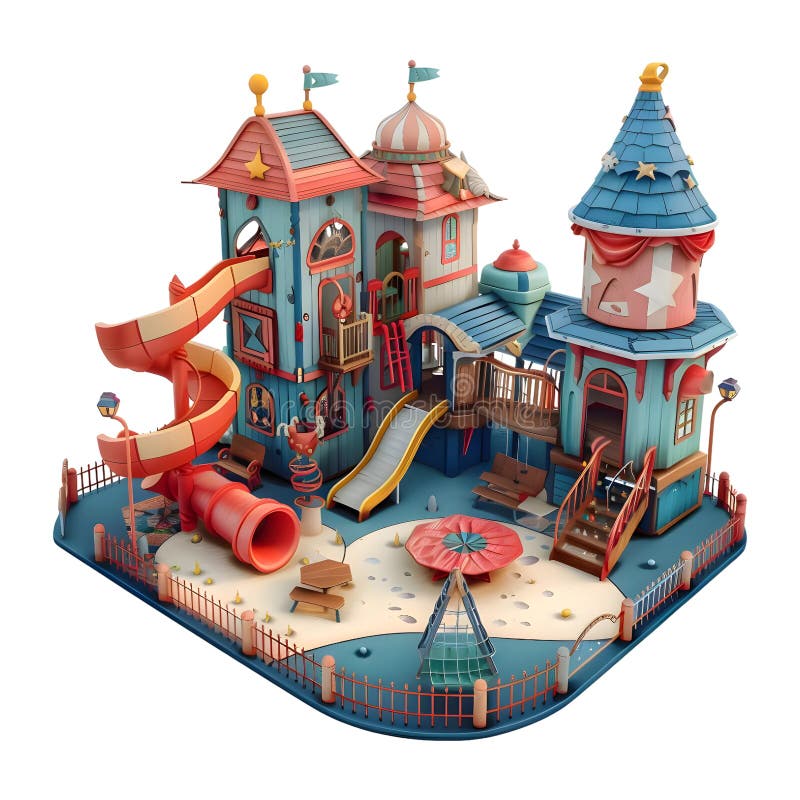 Isometric Play Area of Kids on Transparent Background - Ai Generated ...