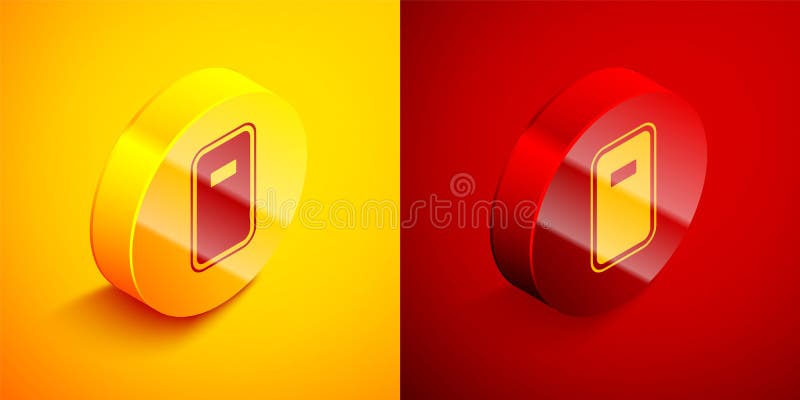 Isometric Police Assault Shield Icon Isolated on Orange and Red ...