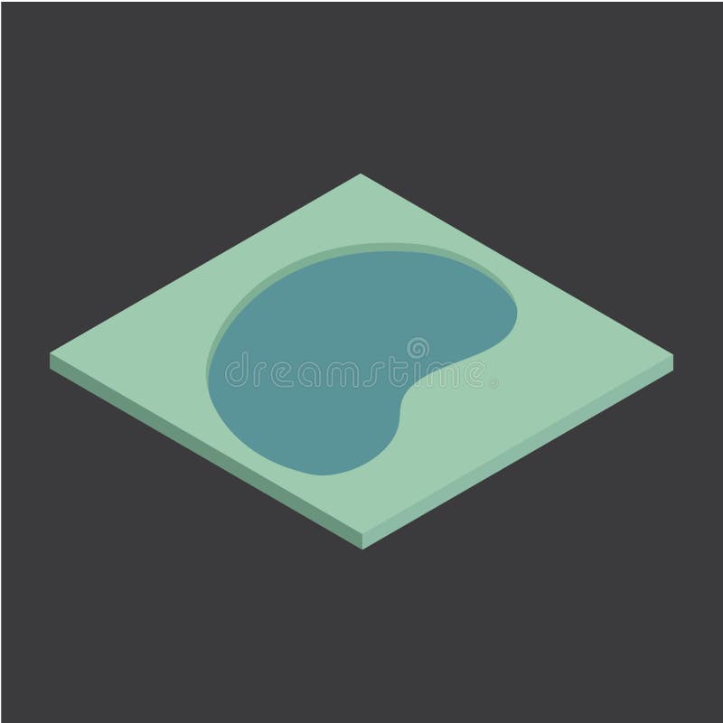 Isometric Pond. Vector Illustration Decorative Design Stock Vector ...