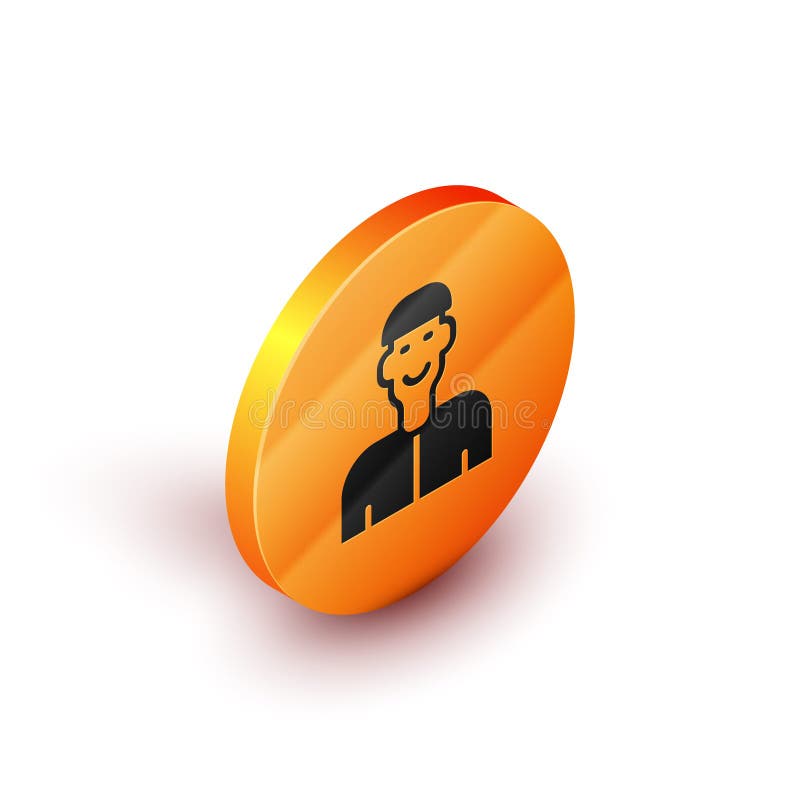 Isometric Positive Thinking Icon Isolated on White Background. Orange ...