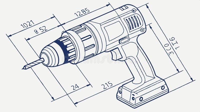 Isometric Power Drill, Tool and Construction Equipment. Vector Design ...
