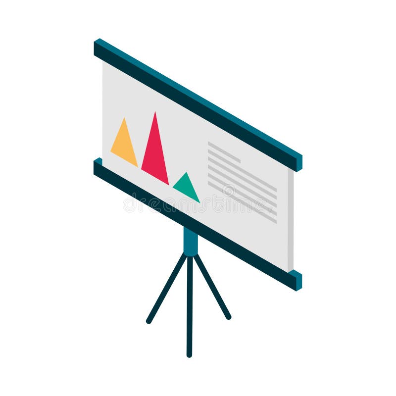 Isometric Presentation Board Stock Vector - Illustration of statistics ...