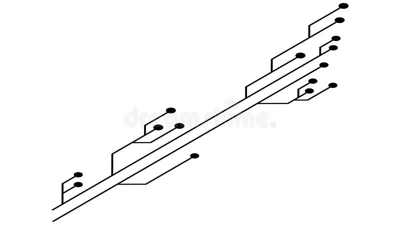 Isometric Printed Circuit Board PCB Tracks Isolated on White Background ...