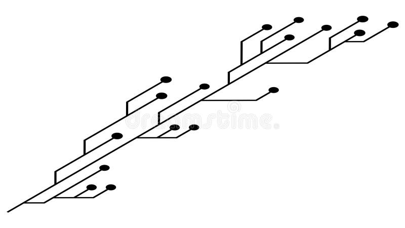 Isometric Printed Circuit Board PCB Tracks Isolated on White Background ...