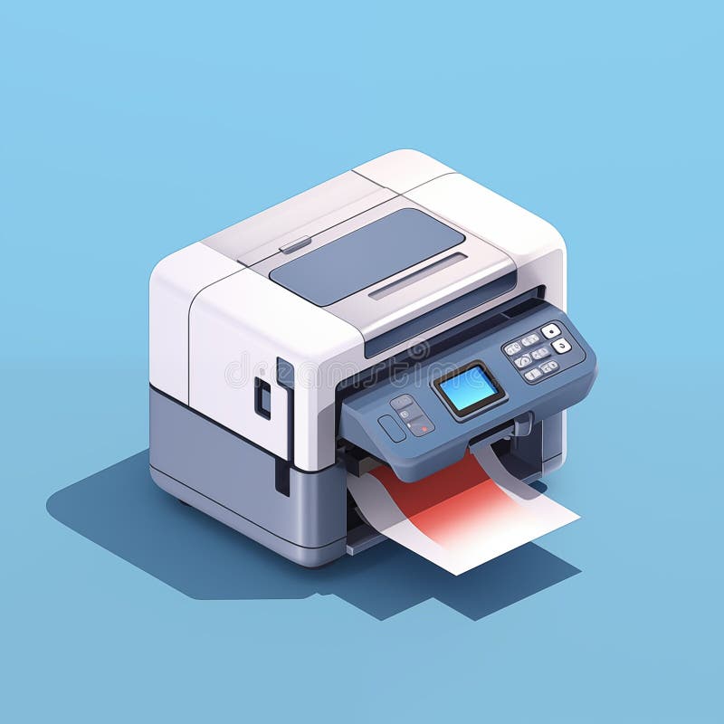 Isometric of Printer Icon. 3D Illustration by Generative Ai Stock ...