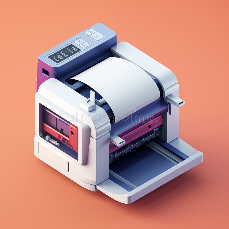 Isometric of Printer Icon. 3D Illustration by Generative Ai Stock ...