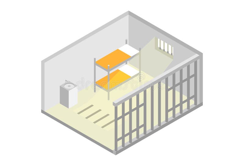 Isometric Prison Cell. Vector Jail, Incarceration Concept Stock Vector ...