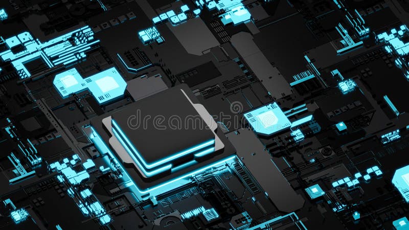 Isometric processor chip stock illustration. Illustration of business ...