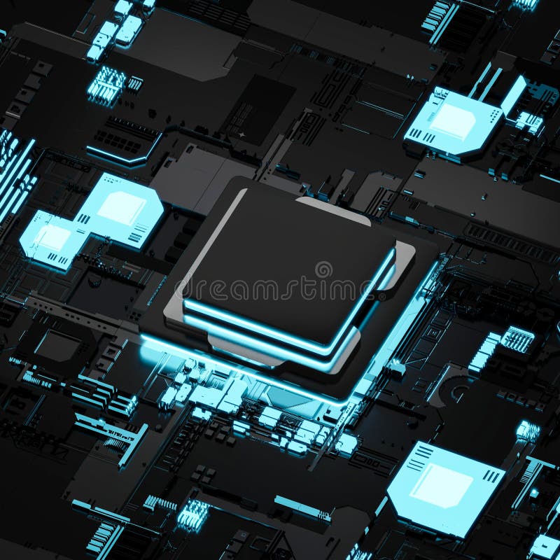 Isometric processor chip stock illustration. Illustration of scifi ...