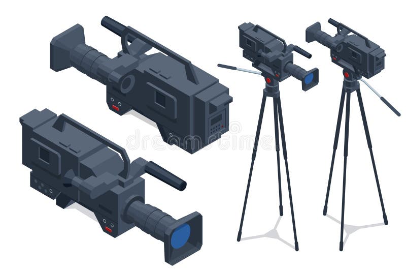 Isometric Professional Digital Video Camera. the Video Camera with the ...