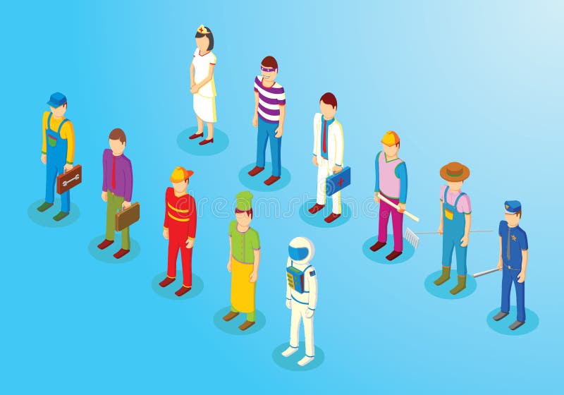 Isometric Professions Part One Stock Vector - Illustration of ...