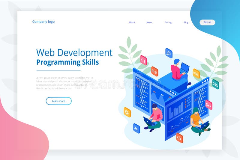 Isometric Programmer Coding New Project Web Development And Programming Skills For Website