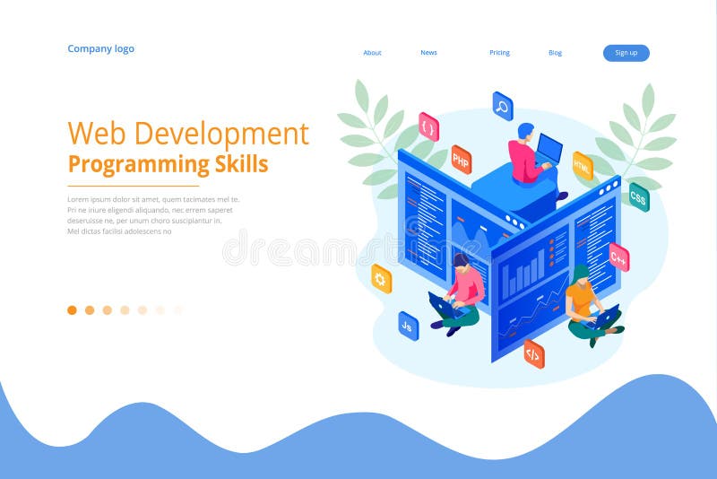Isometric Programmer Coding New Project Web Development And Programming Skills For Website