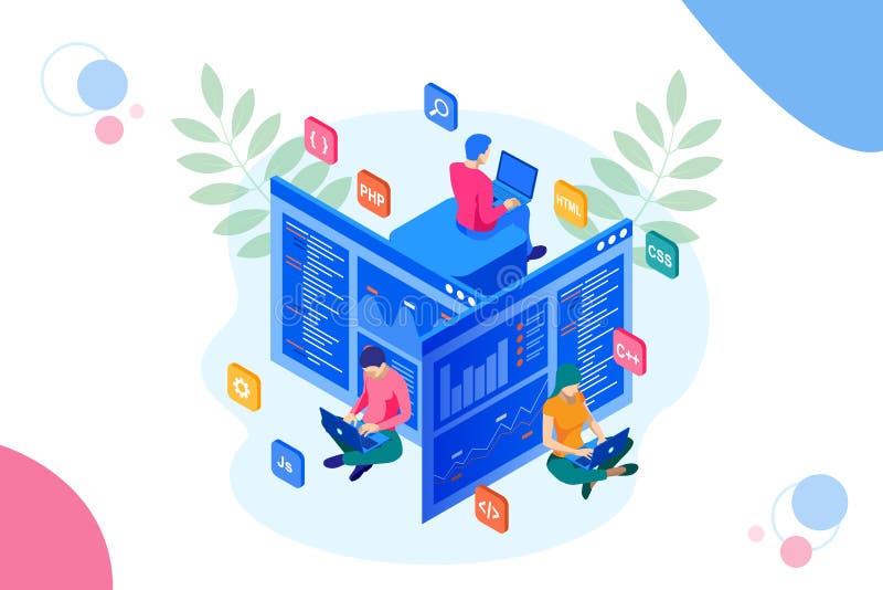 Programmer of Engineers Developer Team Stock Vector - Illustration of ...