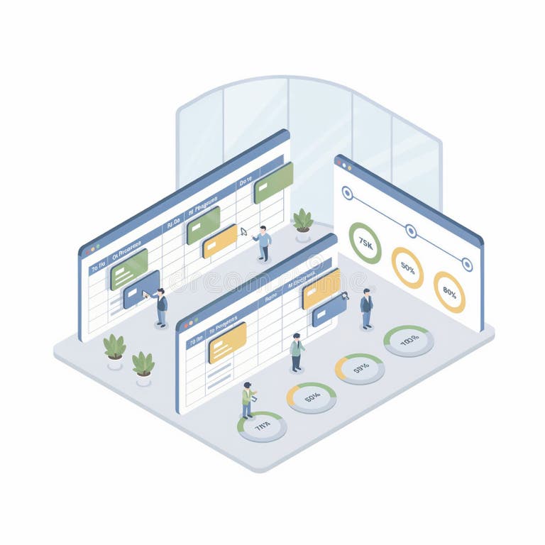 Isometric Project Management Dashboard Stock Illustrations – 332 ...