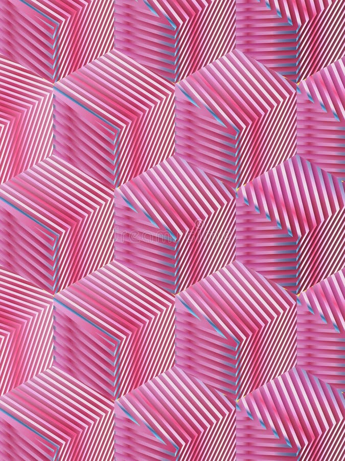 Isometric Projection of Cube Pattern with Striped Texture. Abstract ...