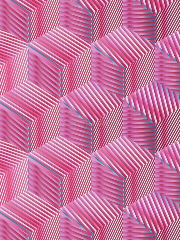 Isometric Projection of Cube Pattern with Striped Texture. Abstract ...