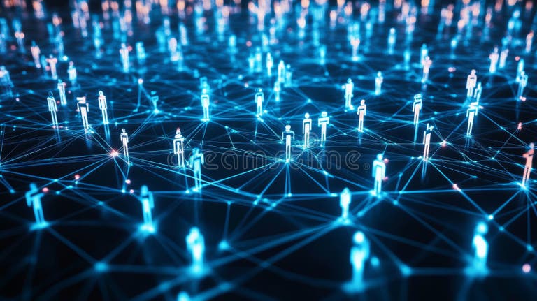Isometric Projection of Digital Big Data Network with Blue Connected ...