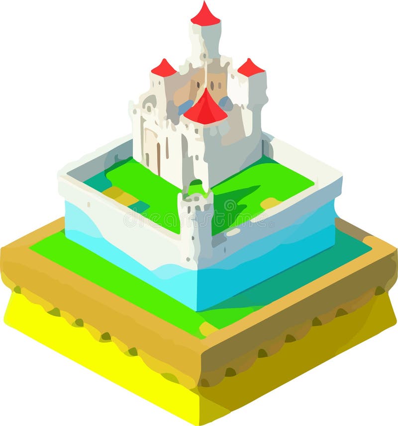 Isometric Projection of the Vector of a Castle Stock Vector ...