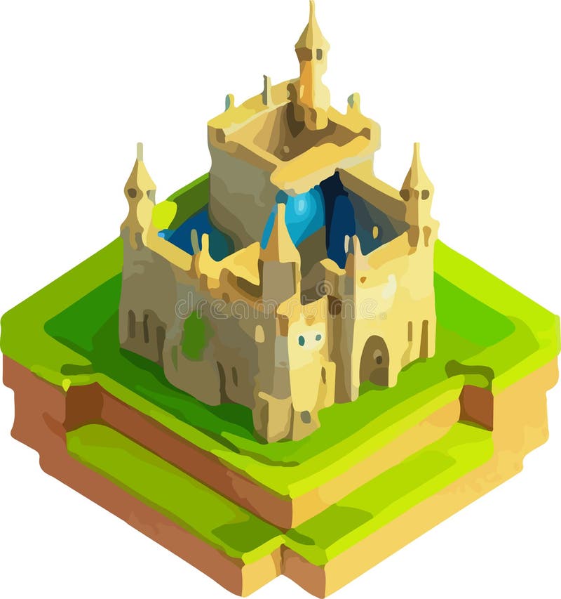 Isometric Projection of the Vector of a Castle Stock Vector ... Isometric Projection of the Vector of a Castle Stock Vector ...