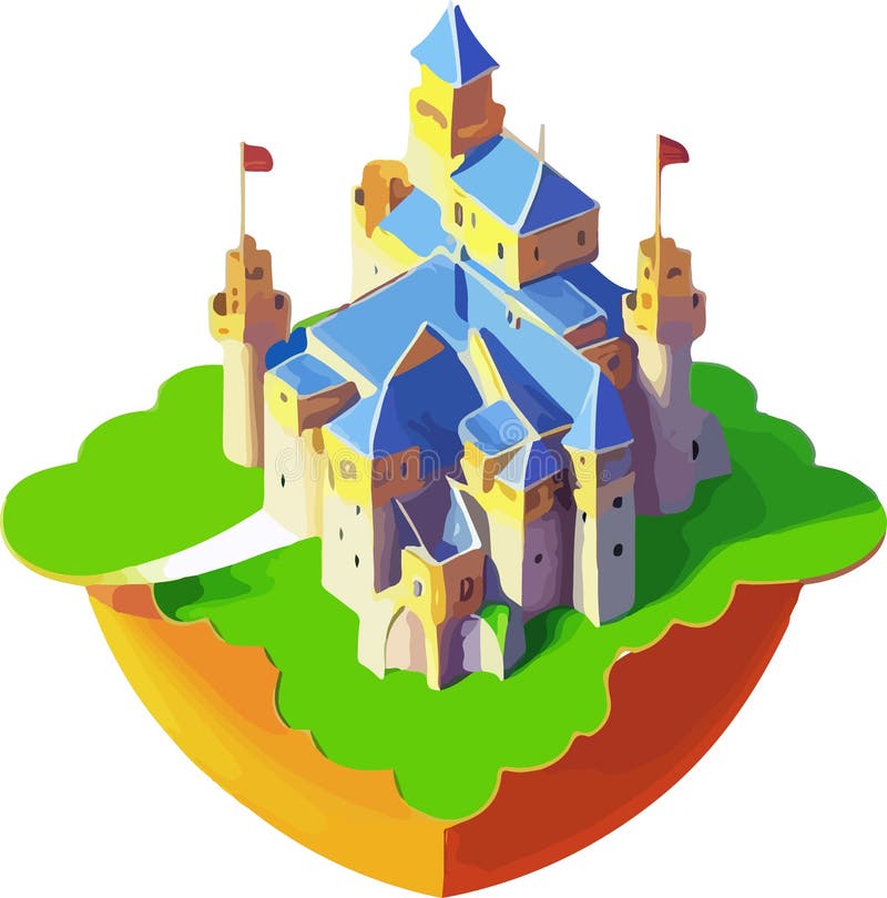 Isometric Projection of the Vector of a Castle Stock Vector ... Isometric Projection of the Vector of a Castle Stock Vector ...