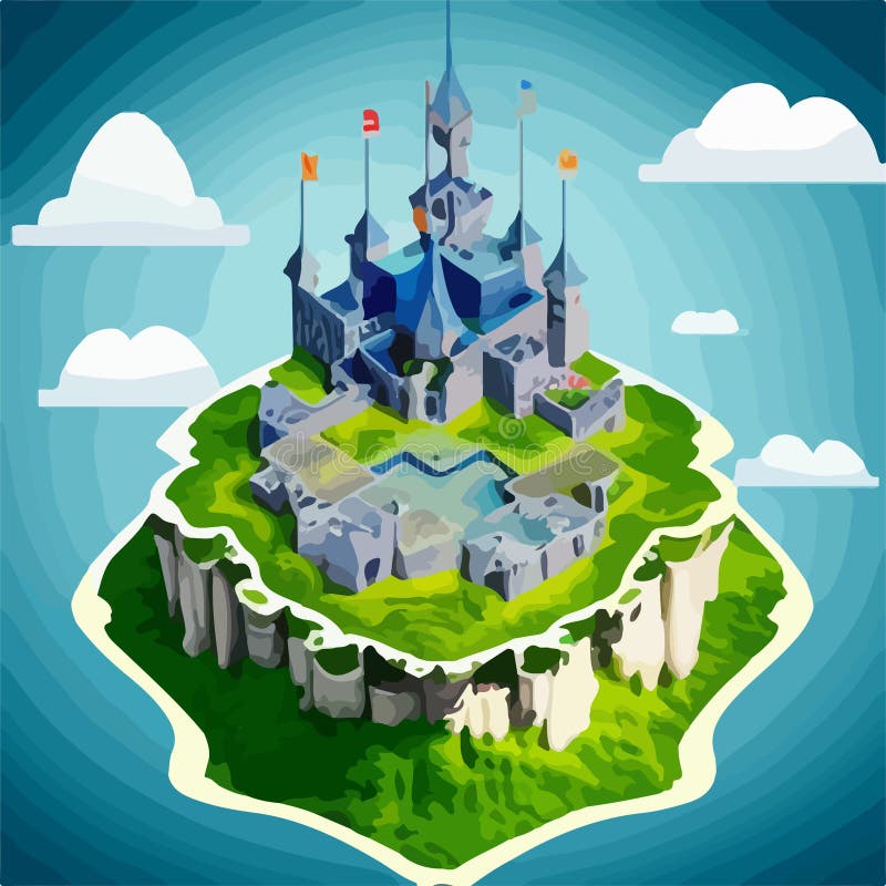 Isometric Projection of the Vector of a Castle Stock Vector ... Isometric Projection of the Vector of a Castle Stock Vector ...
