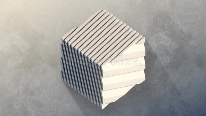 White Cube Divided into Slices. 3d Rendering Loop Animation Stock Video ...