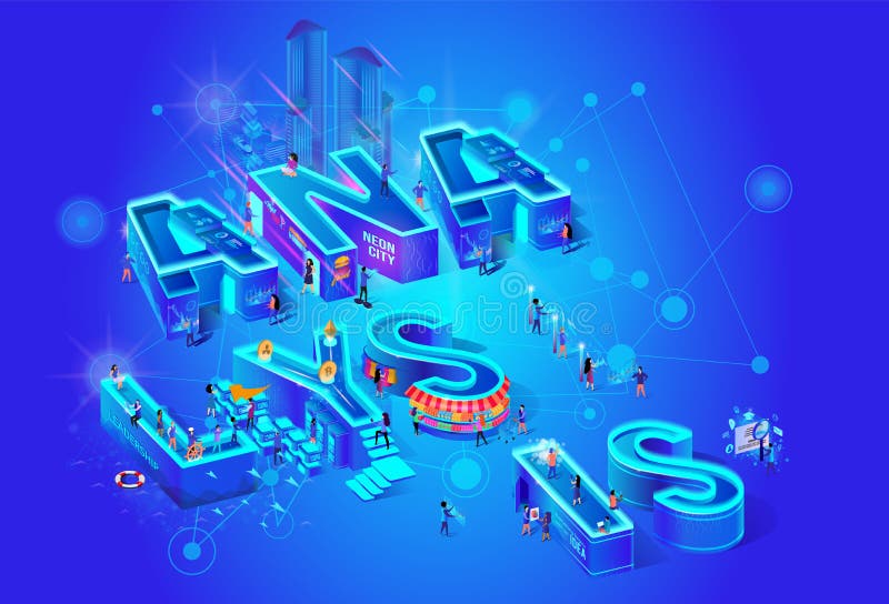 Isometric Projection Of Word Analysis. Business. Stock Vector ...