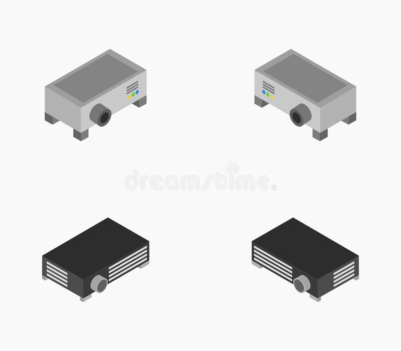 Isometric Projector Icon Illustrated in Vector on White Background ...