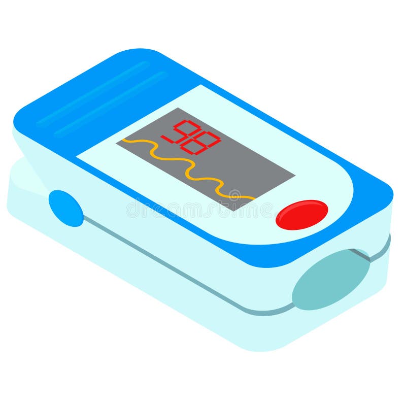Isometric Pulse Oximeter Isolated on White Stock Vector - Illustration ...