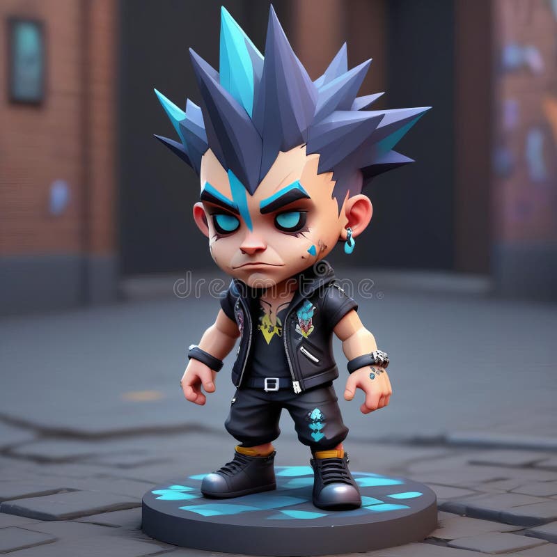 Isometric Punk Man with Fractal Paint Effects Stock Illustration ...