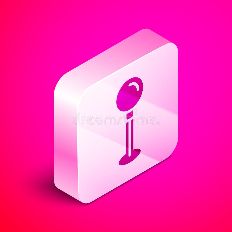 Isometric Push Pin Icon Isolated on Pink Background. Thumbtacks Sign ...