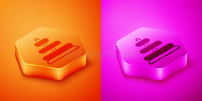 Isometric Pyramid Toy Icon Isolated on Orange and Pink Background ...