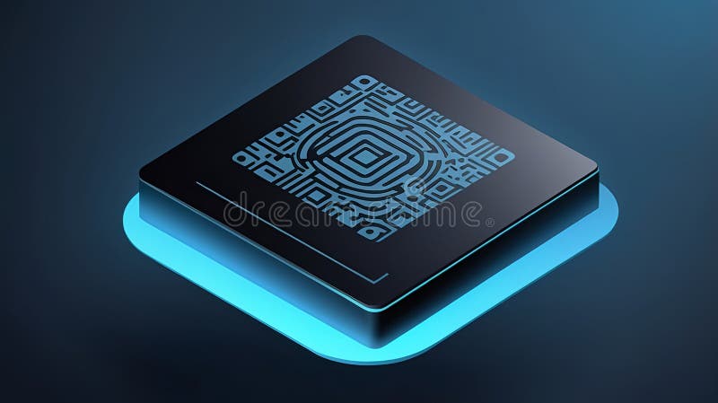Isometric Qr Code on Platform Stock Illustration - Illustration of ...