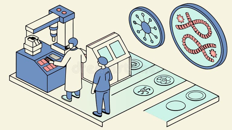 Isometric Quality Control Lab, Scientists Testing Products. Vector ...