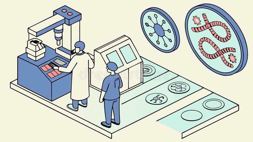 Isometric Quality Control Lab, Scientists Testing Products. Vector ...