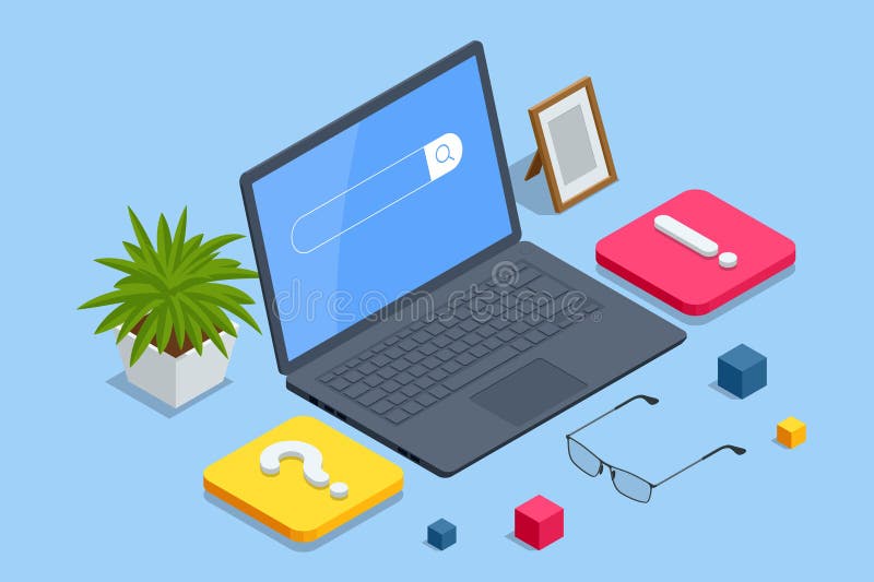 Isometric Question Marks, Message Box with Question, Chatbot Technology ...