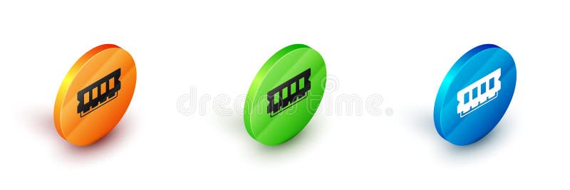 Isometric RAM, Random Access Memory Icon Isolated on White Background ...