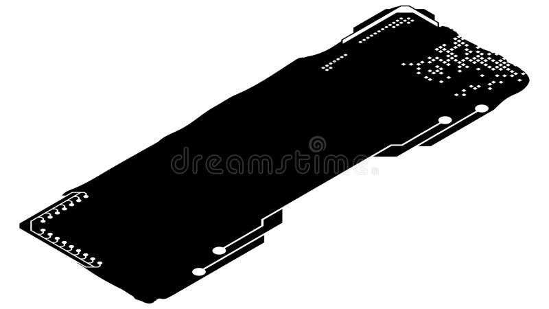 Rectangular Design Clipart in Tech Style Isolated on White. Short Tech ...