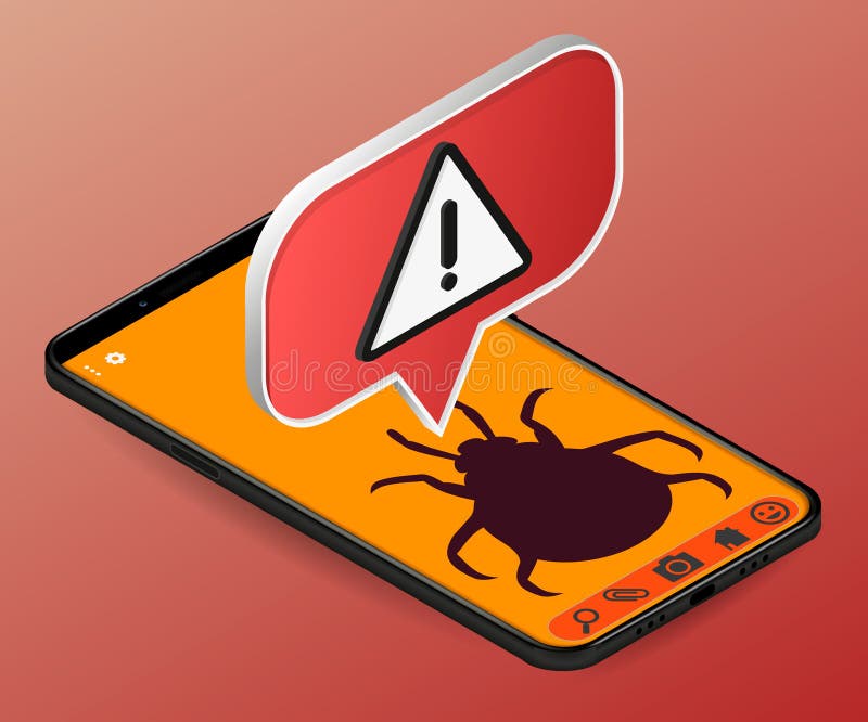 Isometric Red Alert Warning of Spam Data, Insecure Connection, Scam ...