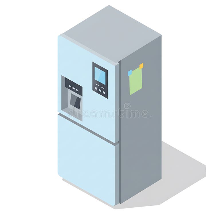 Isometric Refrigerator Illustration Stock Illustration - Illustration ...