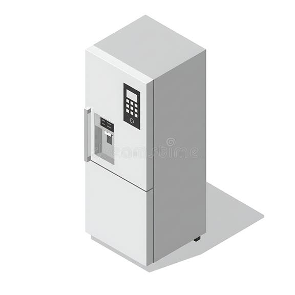 Modern Refrigerator Isometric View Stock Illustration - Illustration of ...