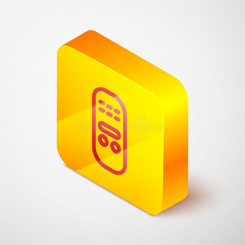 Isometric Remote Control Icon Isolated on Green Background. White ...