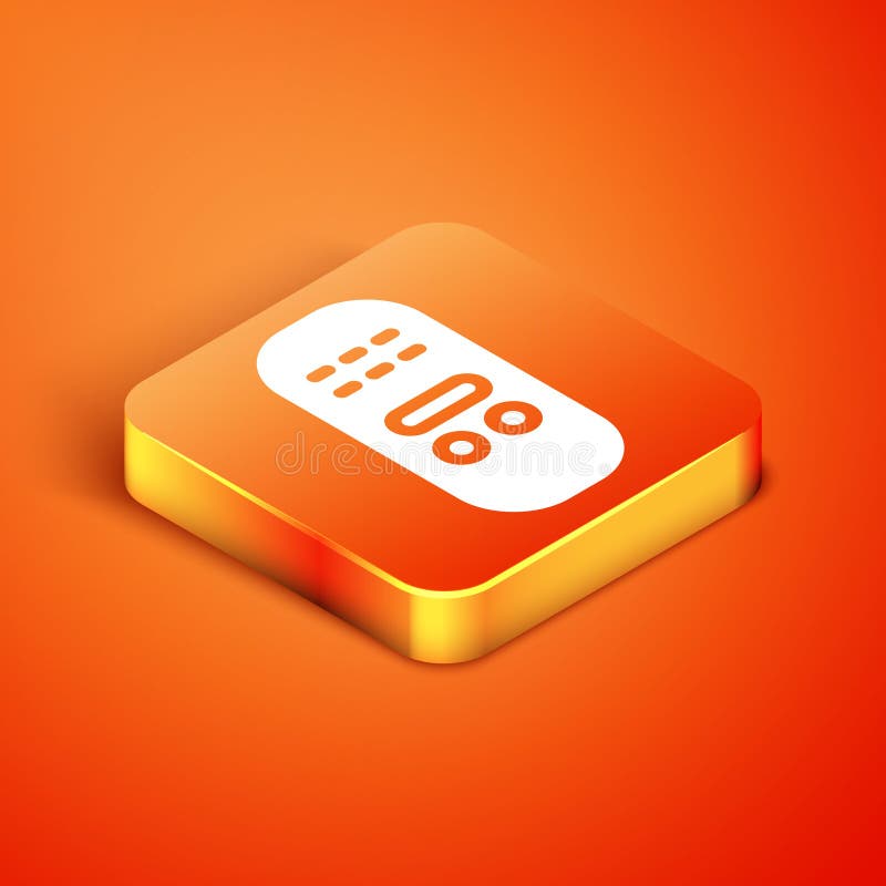 Isometric Remote Control Icon Isolated on Orange Background. Vector ...