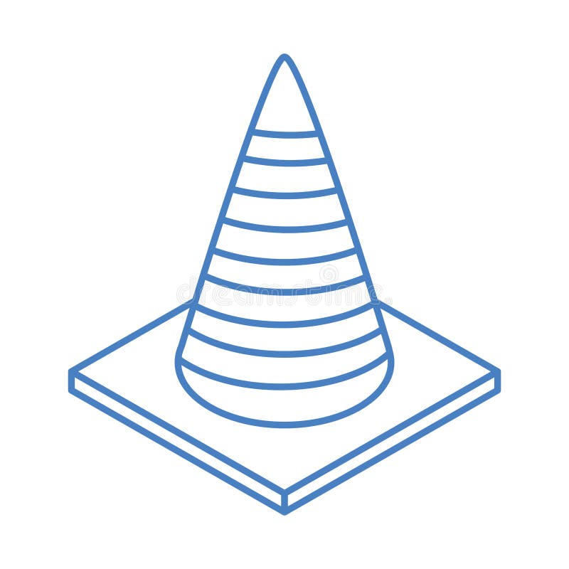 Isometric Repair Construction Traffic Cone Caution Work Tool and ...
