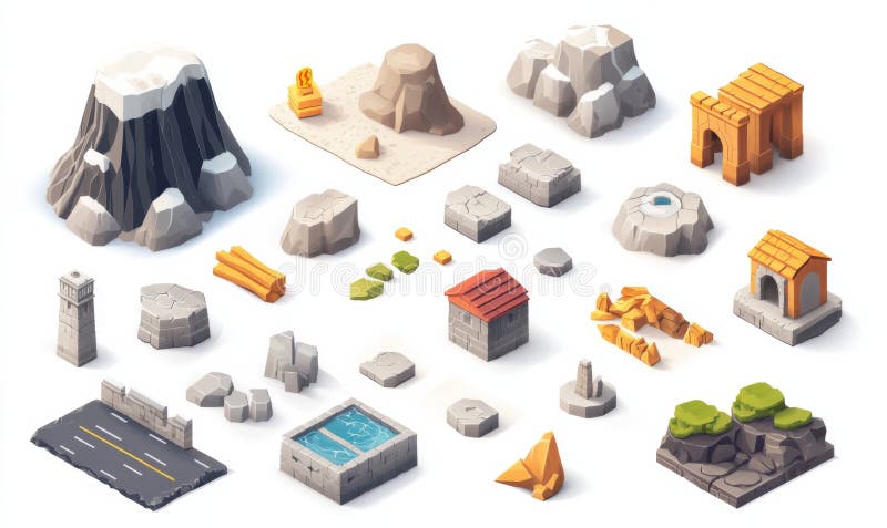 Isometric Road Construction Element Road Tiles Icon Online Game ...