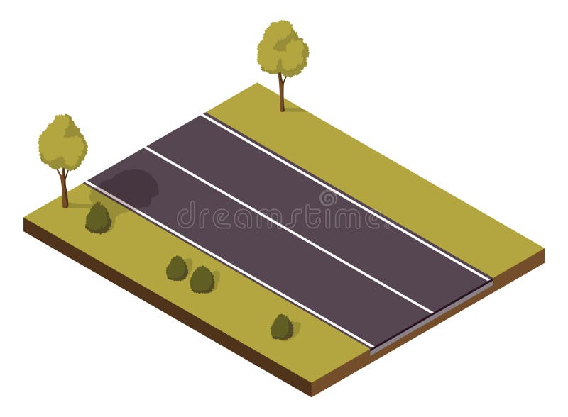 Isometric Road Construction Scene Element. New Road Icon Vector ...