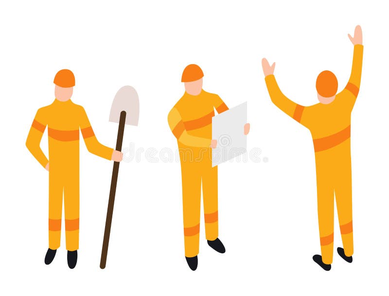 Isometric Construction Worker Character Stock Illustrations – 782 ...
