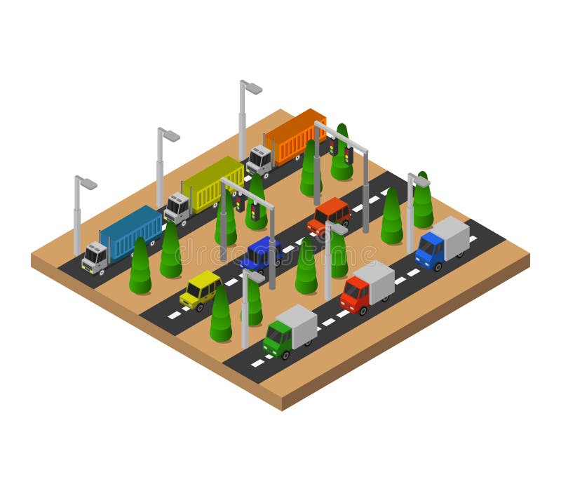 Isometric Road Vector Graphic Illustration. Stock Illustration ...