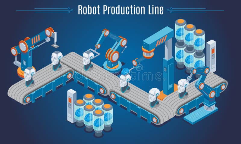 Isometric Automated Production Line Concept Stock Vector - Illustration ... Isometric Automated Production Line Concept Stock Vector - Illustration ...